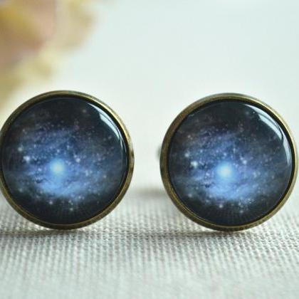Galaxy Cuff Links,milky Way Cufflink Astronomy Nebula Space Cufflinks ...