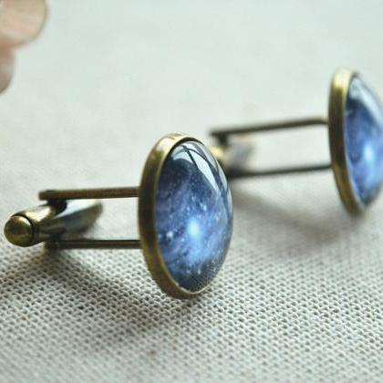 Galaxy Cuff Links,milky Way Cufflink Astronomy Nebula Space Cufflinks ...