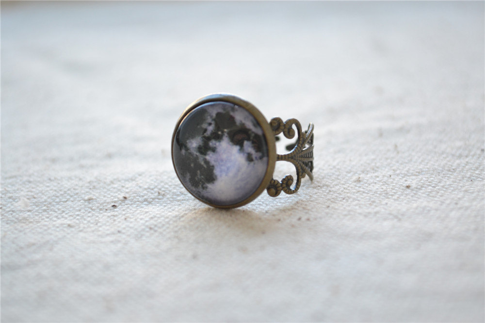 Full Moon Ring,steampunk Moon Jewelry,adjustable Ring, Statement Ring ...