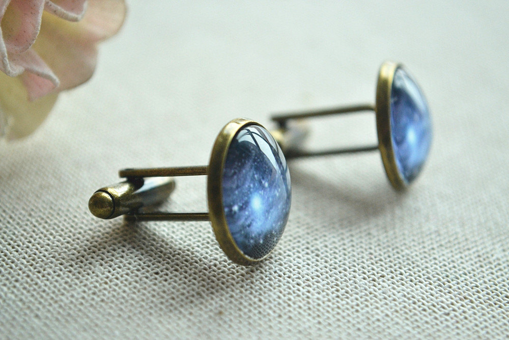 Galaxy Cuff Links,milky Way Cufflink Astronomy Nebula Space Cufflinks ...