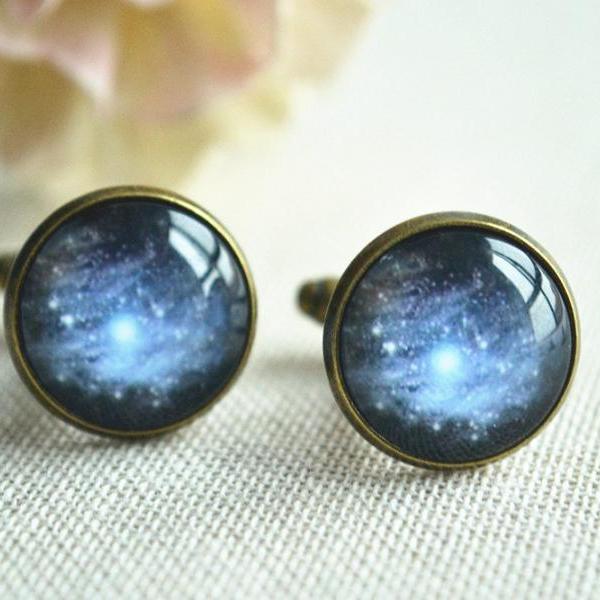 Galaxy Cuff Links,milky Way Cufflink Astronomy Nebula Space Cufflinks ...