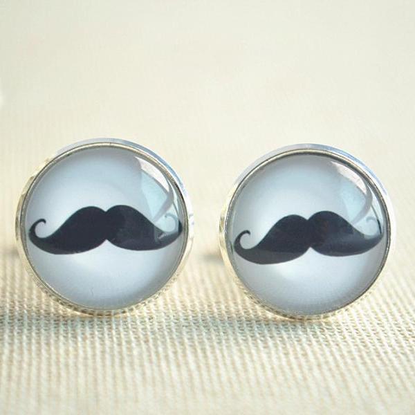 Mustache Cuff Links,beard Cufflinks,black And White Personalized ...