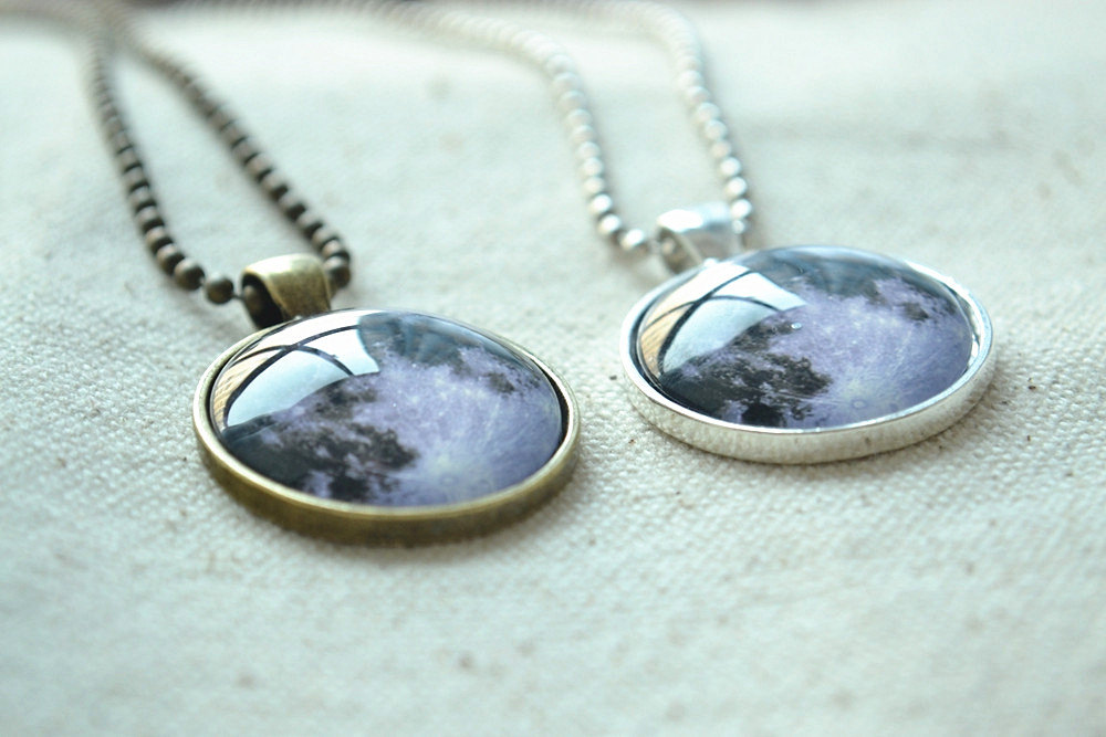 Full Moon Necklace, Moon Pendant Necklace,galaxy Nebula Picture ...