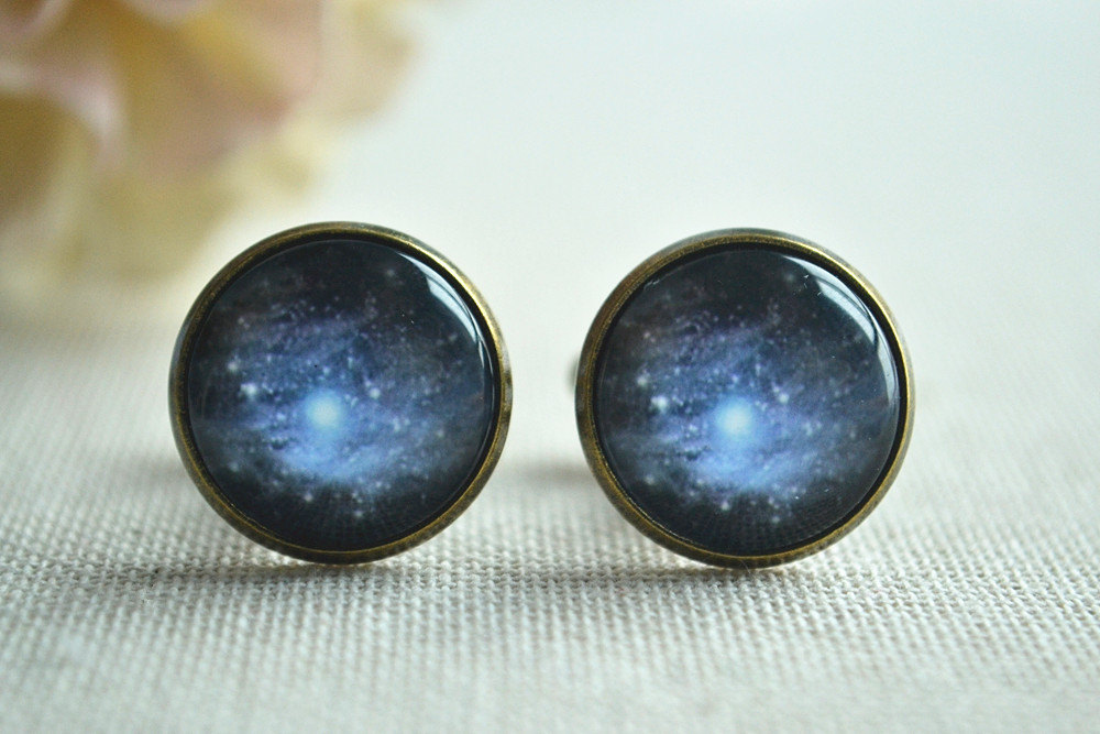 Galaxy Cuff Links,milky Way Cufflink Astronomy Nebula Space Cufflinks ...